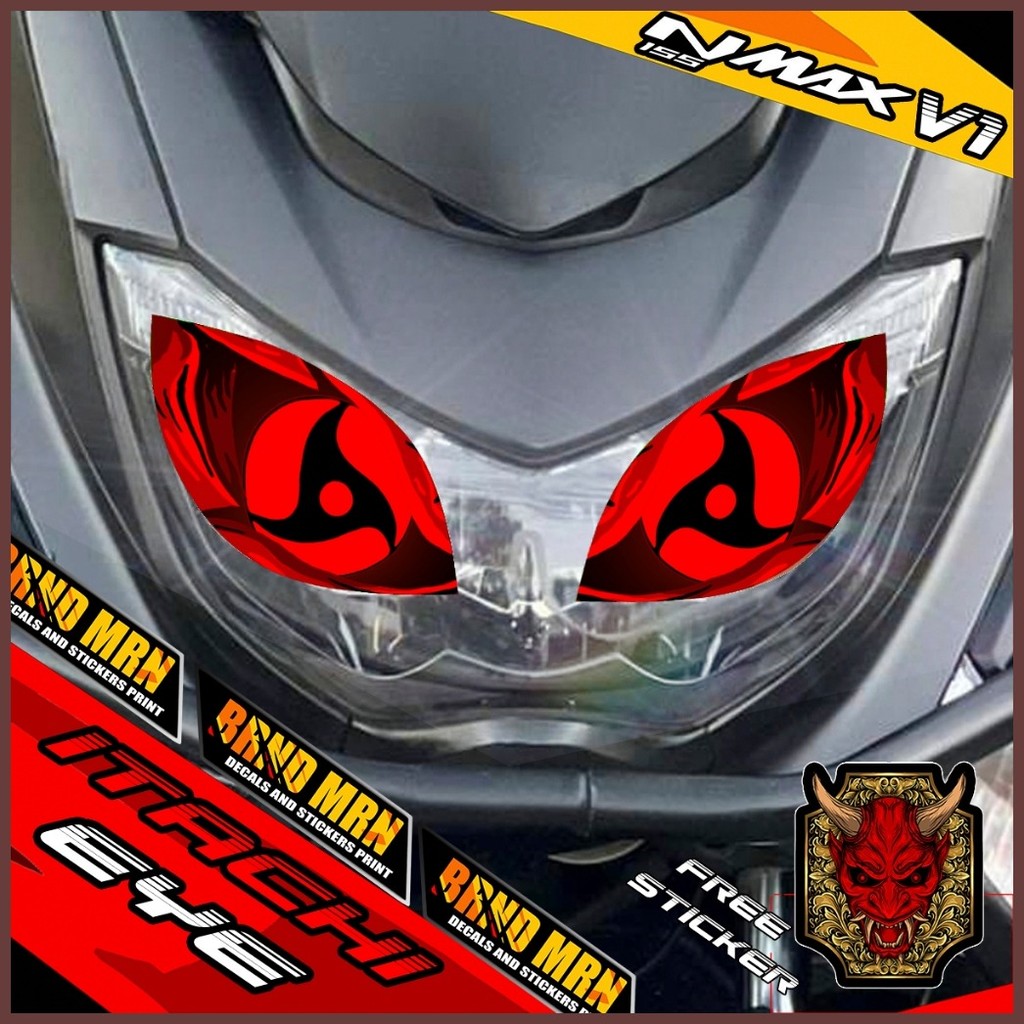 § ⭐ YAMAHA NMAX 155 V1 HEADLIGHT SHARINGAN EYE DECAL STICKER TINT ...