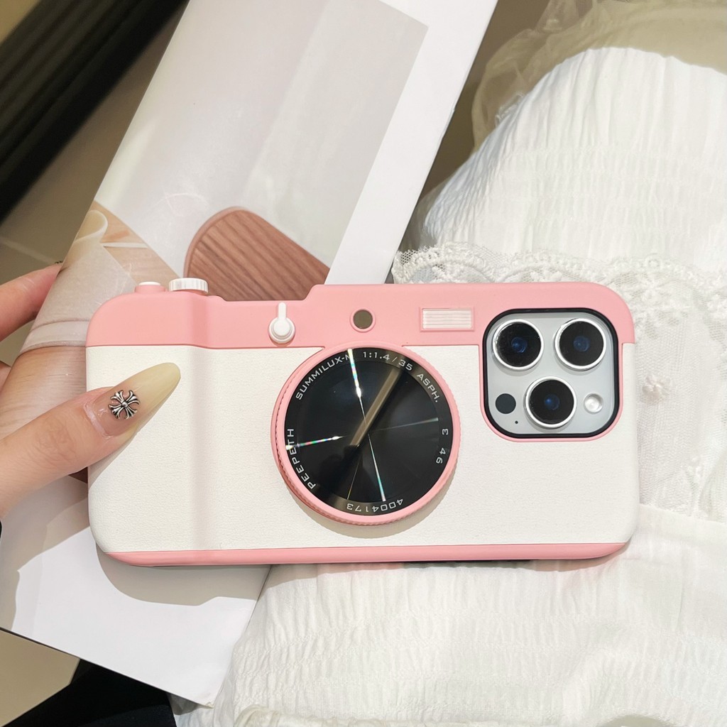 Retro Multifunctional Bluetooth Camera Phone Case For iPhone 16 15 14 ...