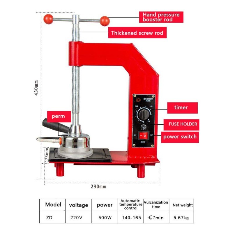500W Automatic Vulcanizing Machine with Timer Tire Repair Machine ...