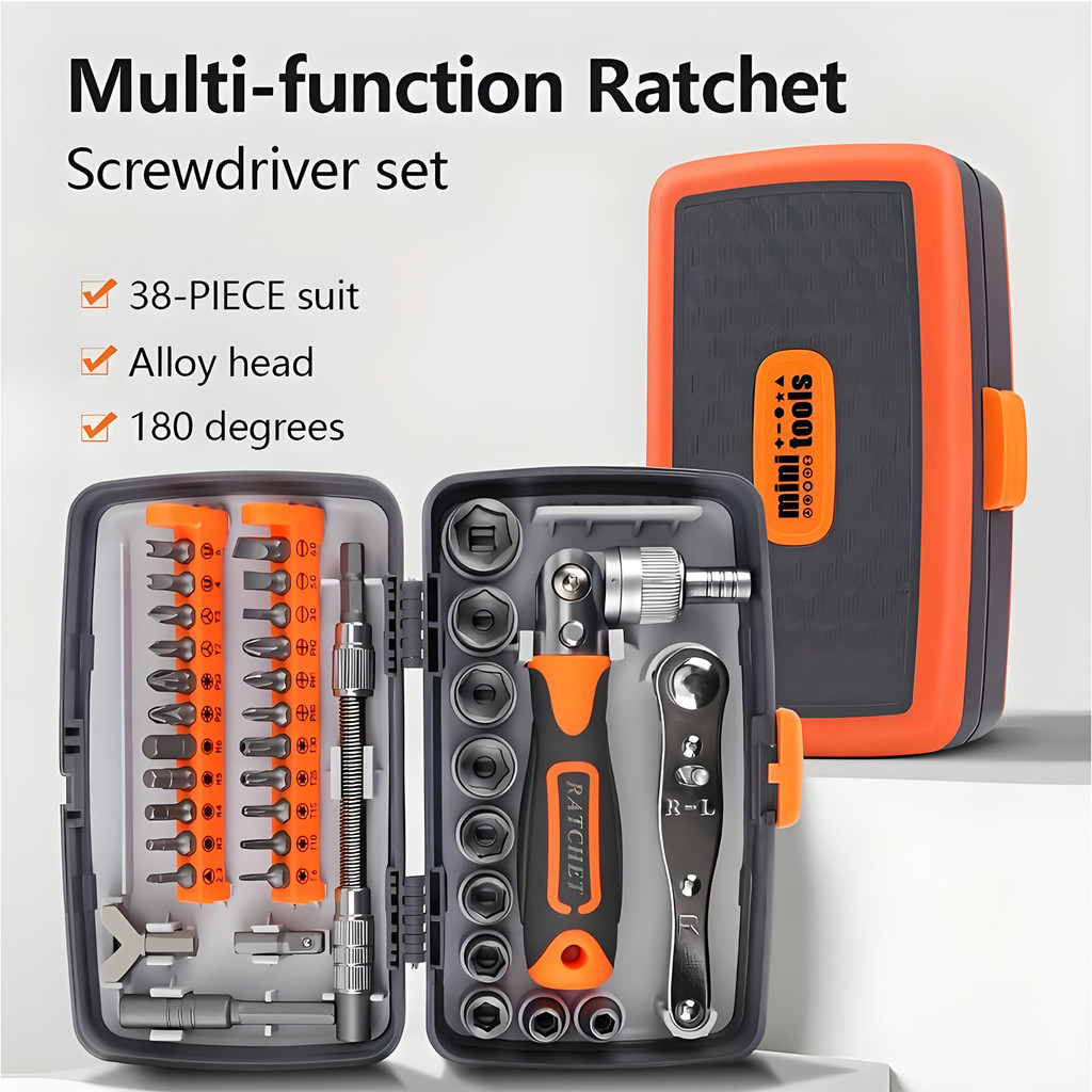 38 in 1 Precision Ratchet Screwdriver Bit Set Magnetic Screwdrivers Kit ...