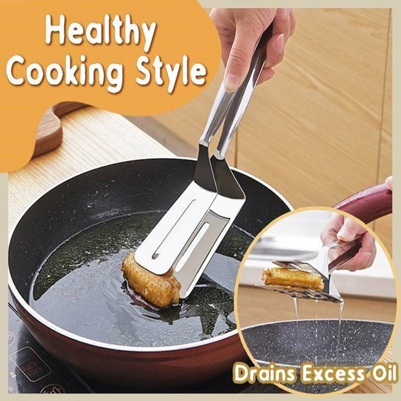 Stainless Steel Food Tongs Kitchen Tools Fried Fish Steak Tongs ...