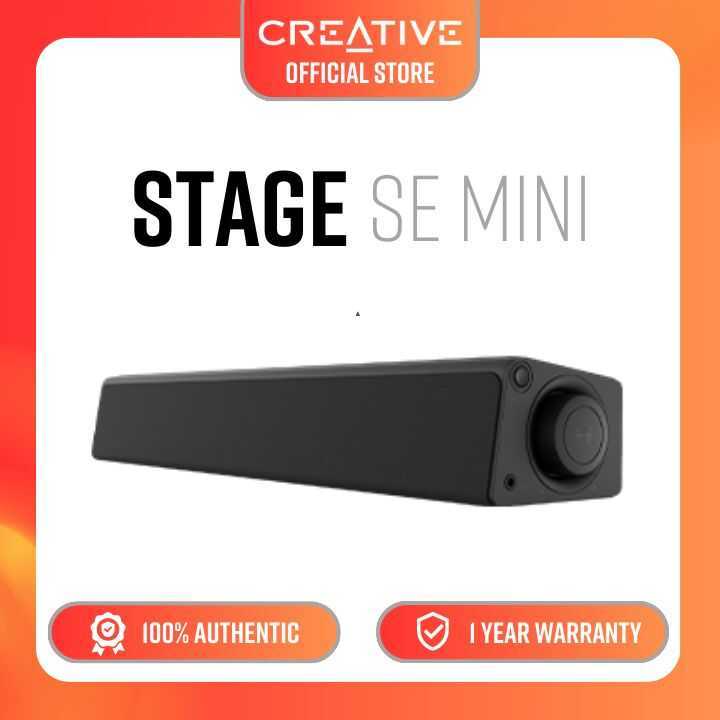Creative Stage SE Mini Compact Under-Monitor Soundbar With Bluetooth 5. ...