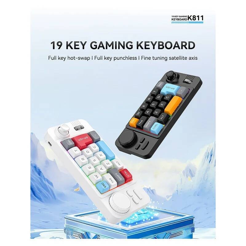 Keyboard Gaming RGB Hot-Swappable Wired Mechanical With 19-Key ro ...