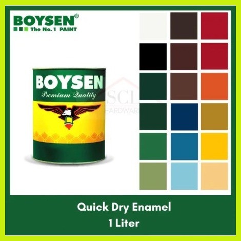 BOYSEN QUICK DRY ENAMEL 1 LITER | ALL COLORS | PAINT FOR WOOD AND METAL ...