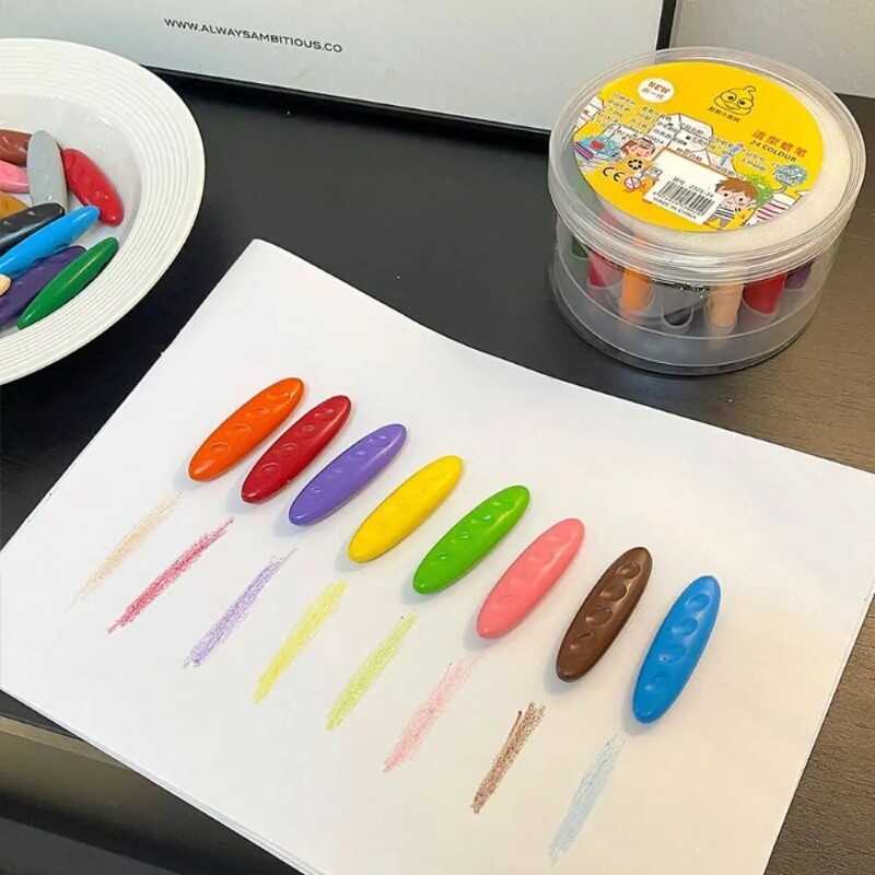 Palm Grasp Crayons Drawing Hand Crayon Washable For Toddler Unbreakable ...