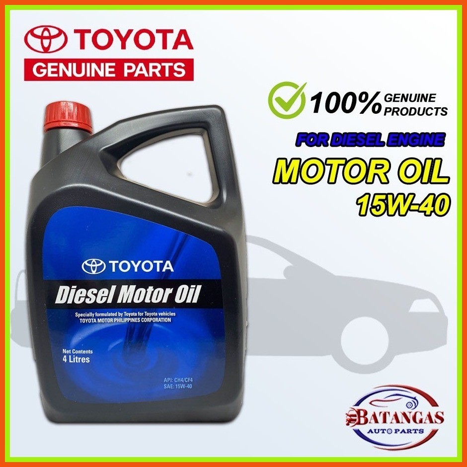 TOYOTA DIESEL MOTOR OIL SAE 15W-40 PN: 08880-83435 4LITERS | Shopee ...