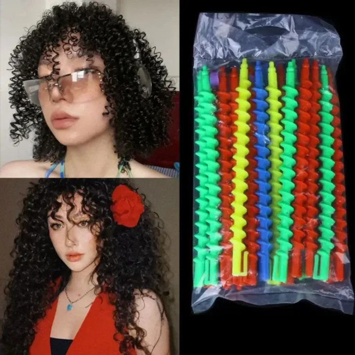 20pcs Plastic Spiral Perm Stick Heatless Hair Curler Curly Hair Rollers ...
