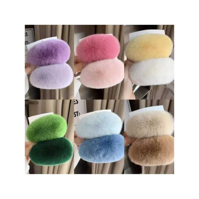 Fluffy Dog Mango Core Clip Korean Super Fairy Plush Hair Accessory Real ...