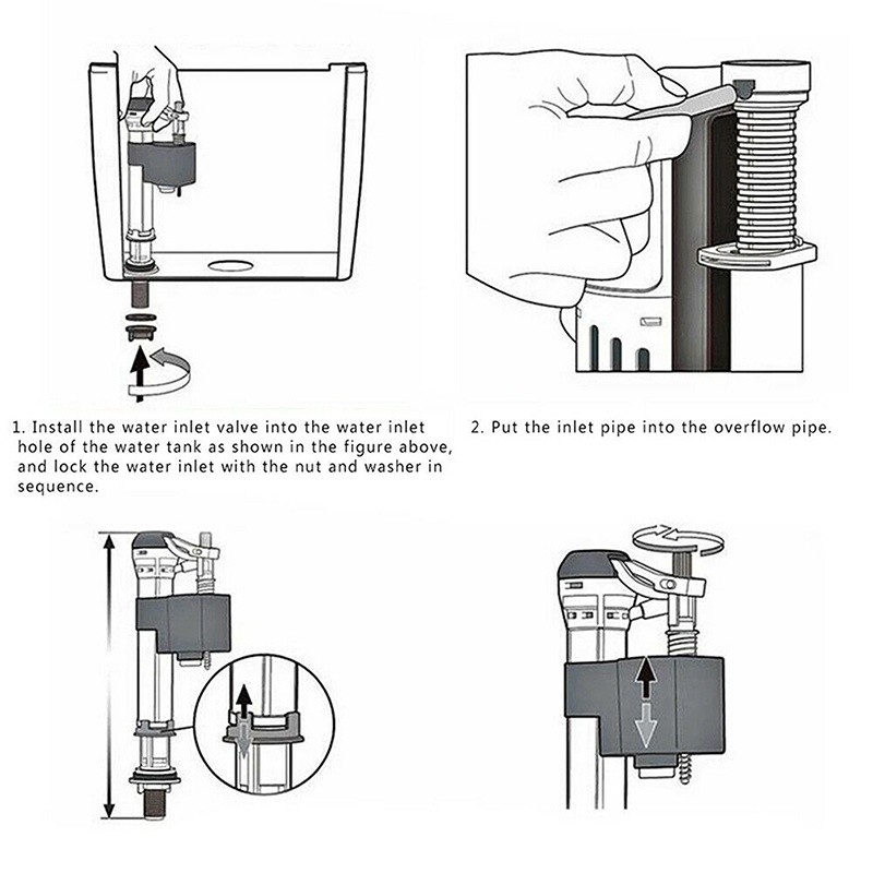 Sincecu Universal ABS Toilet Cistern Fill Valve Kit - CE Certified Fast ...