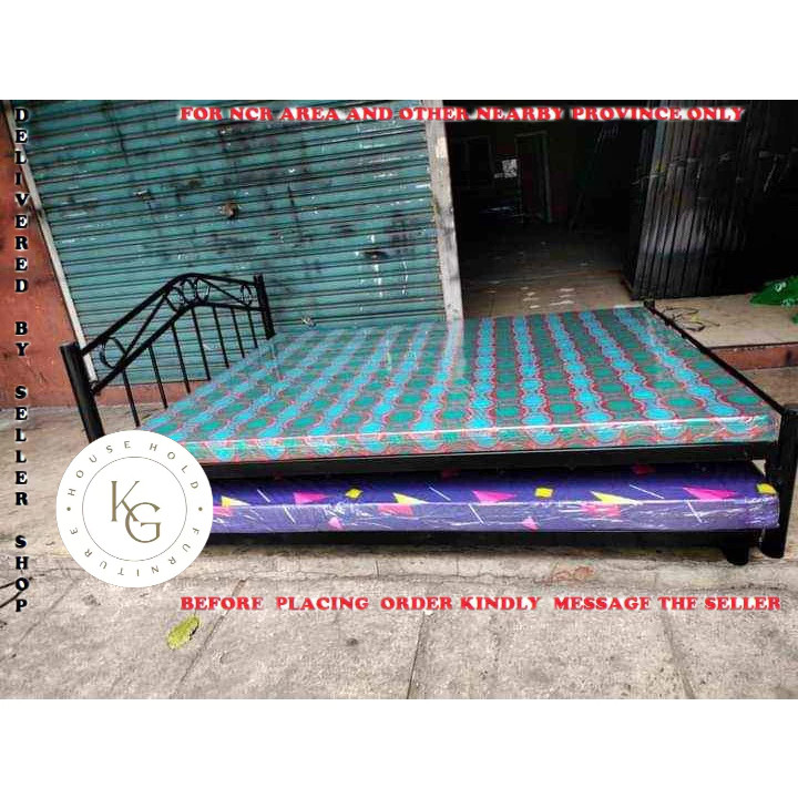 Regular Bedframe Queen Size With Single size Pullout bed With Choices ...