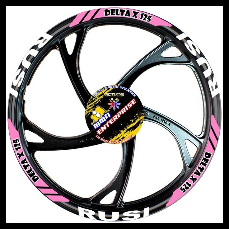 RUSI DELTA X 125 NEW DESIGN DECAL MAG STICKER - 2 SET FRONT AND REAR BY ...