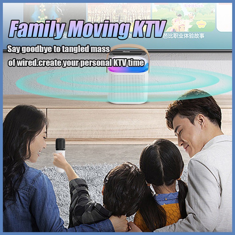 Bluetooth Speaker Karaoke With Microphone Portable Mini Family KTV HiFi ...