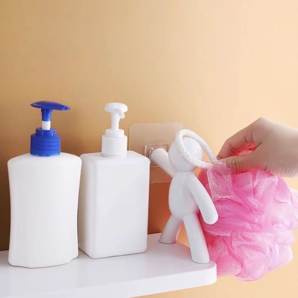 Wall Hanging Floating Shelf Human Hook Rack Bathroom Kitchen Storage ...