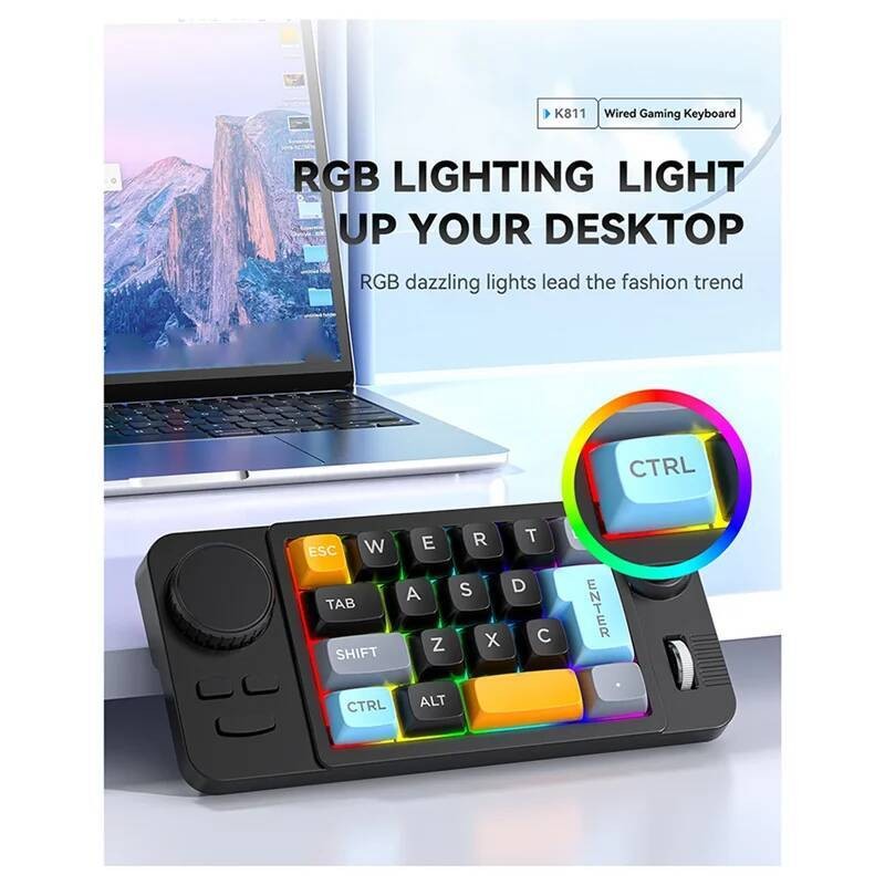 Joystick 19-Key Dual-Wheel RGB Hot-Swappable ro-Defined Wired ...
