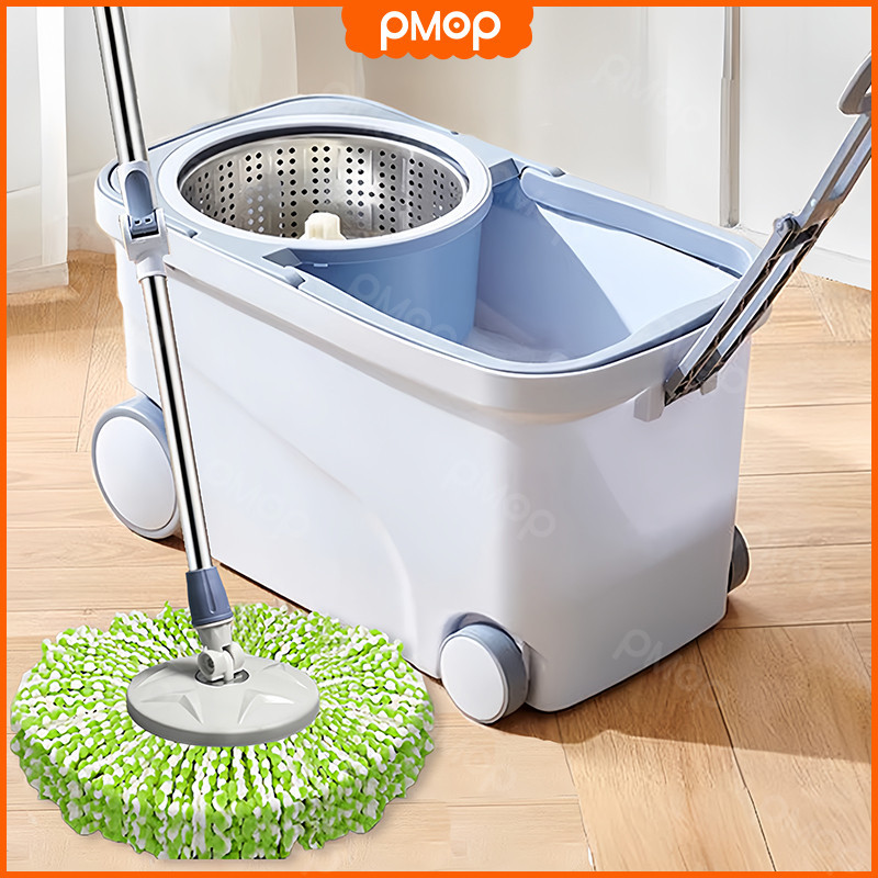 PMOP Mop With Spinner and Bucket heavy duty 360 Rotating Spin Mop With ...