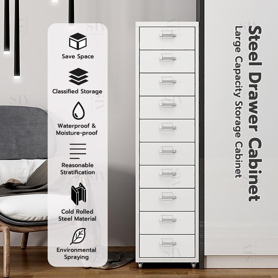 SIV 3-8 Layer Metal File Storage Cabinet Steel Filing Cabinet With ...