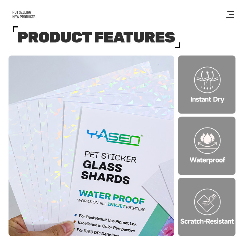 Yasen Glossy PET Sticker Paper A4 - Waterproof Address Labels Parcel ...