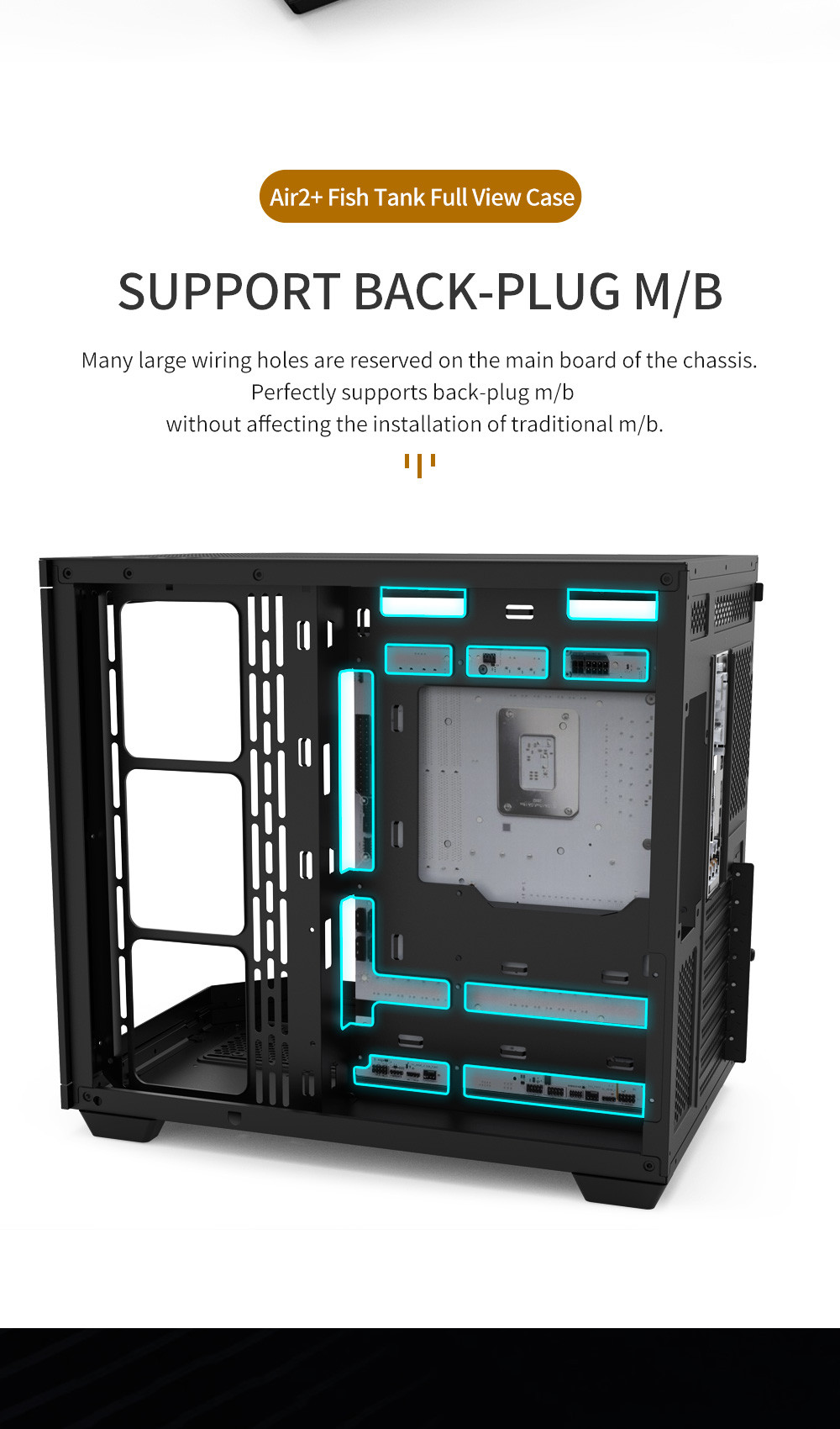 Acer AIR2 Gaming PC Case with Screen and Tempered Glass, 270° Panoramic ...