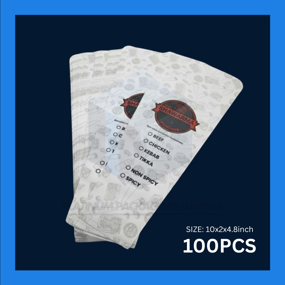 100pcs Shawarma Wrapper Cone Pouch Disposable Greaseproof For To Go for ...