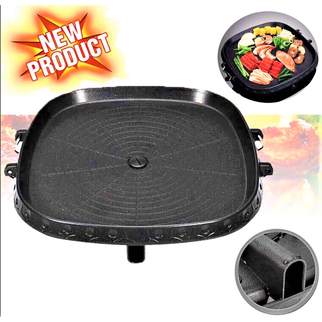 Hana ro Marble Platinum Coating korean Grill Square Multi Roaster BBQ ...