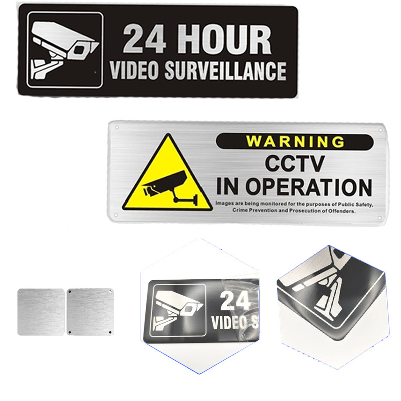 Aluminum Alloy CCTV Signage Warning Board Metal Warning Signs 24 Hours ...