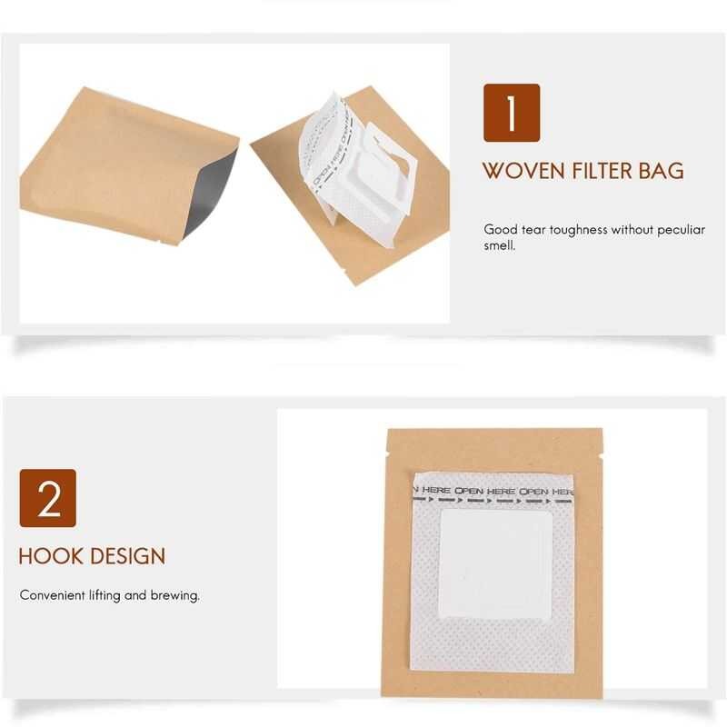 100 Set Combination Coffee Filter Bags and Kraft Paper Coffee Bag ...