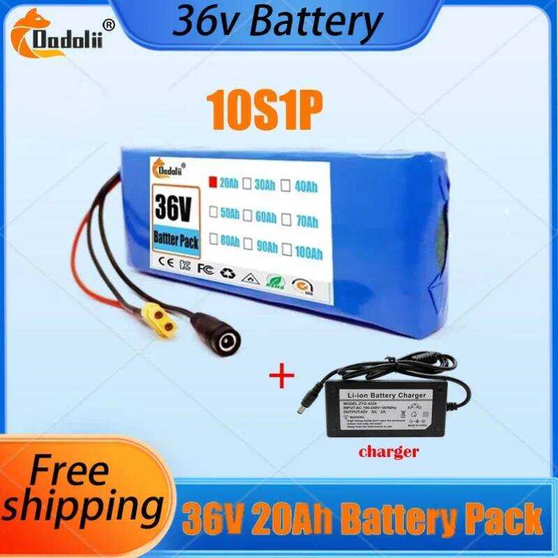 36V 10S1p 20000Mah Battery Pack 20Ah 18650 Lithium Li-Ion Rechargeable ...