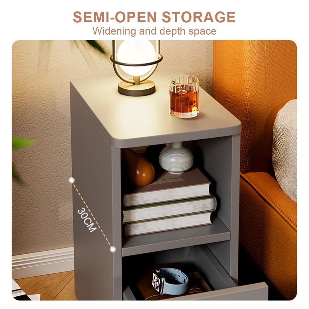 Shipping from BulacanConcise Bedside Table With Drawer Solid Mini Wood ...