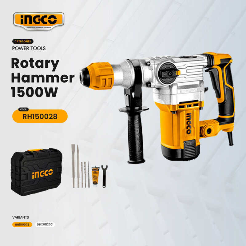 Ingco 1500W SDS Plus Rotary Hammer Drill Chipping Gun Demolition ...
