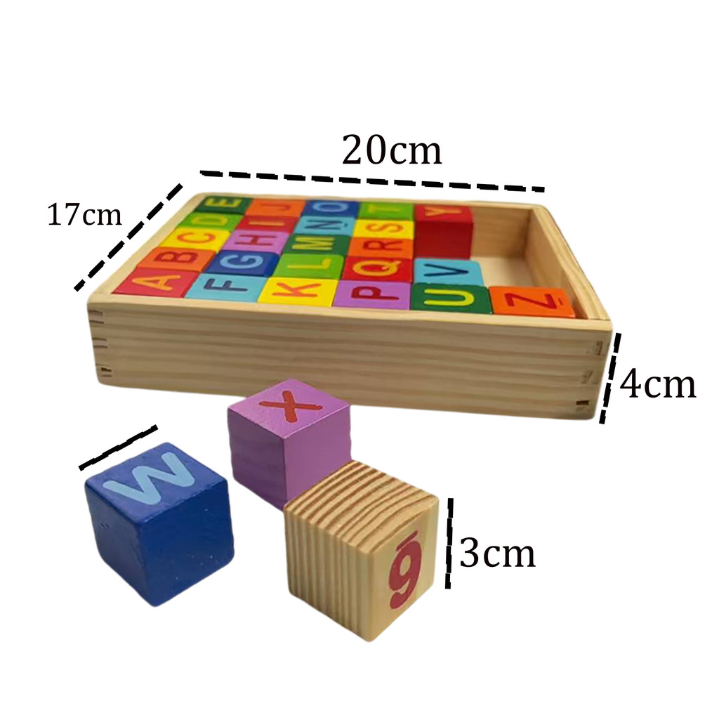 Montessori Wooden Alphabet Blocks with Numbers for Gift Lootbag ...