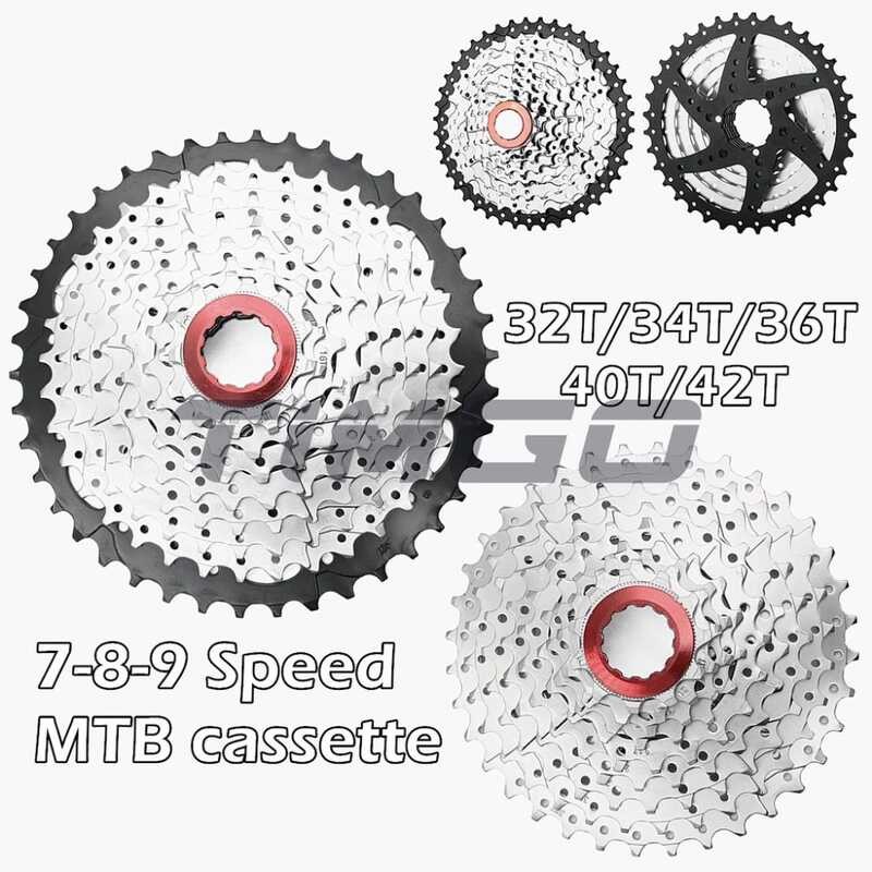 MTB Mountain Bike 7/8/9/10 Speed Cassette Cogs Gear Sprocket Red Lock ...