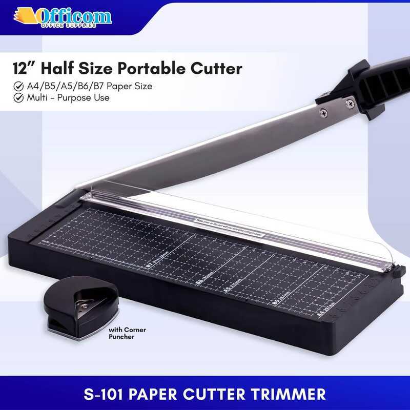Officom S-101 Cutter A4 Size Guillotine Type Compact Self Sharpened ...