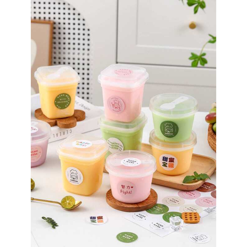 Ice Cream Mold Food Grade Pudding Cup Disposable with Lid Double Skin ...