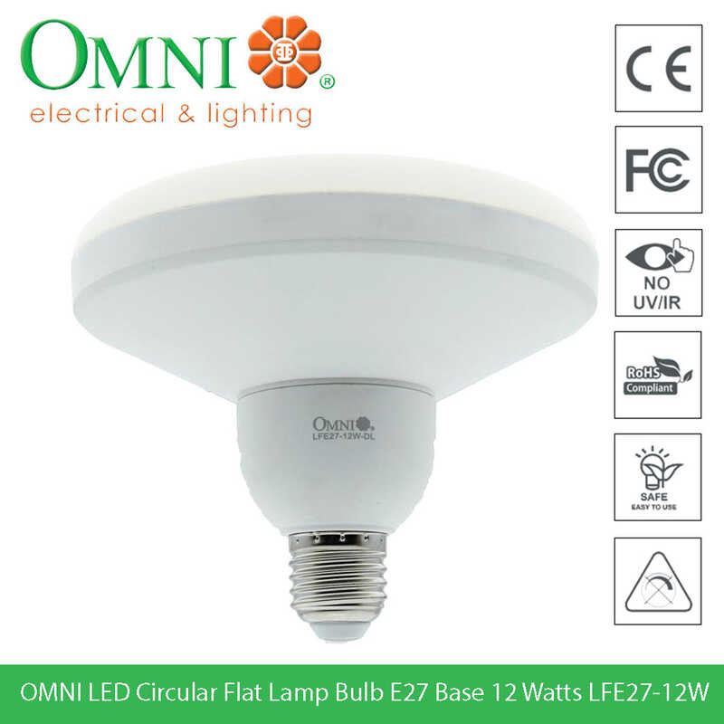 OMNI LED Circular Flat Lamp Bulb E27 Base 12 Watts Model Lfe27-12W 2Fd ...