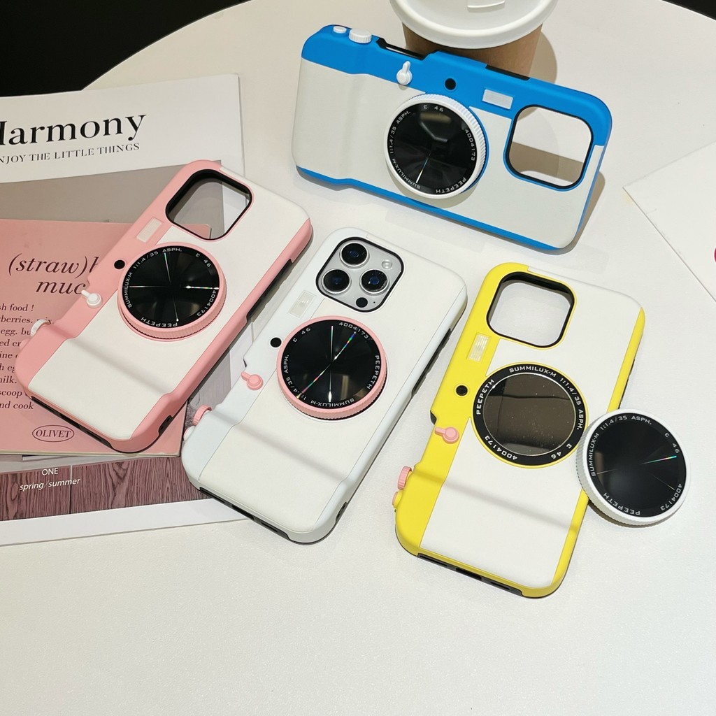 Retro Multifunctional Bluetooth Camera Phone Case For iPhone 16 15 14 ...