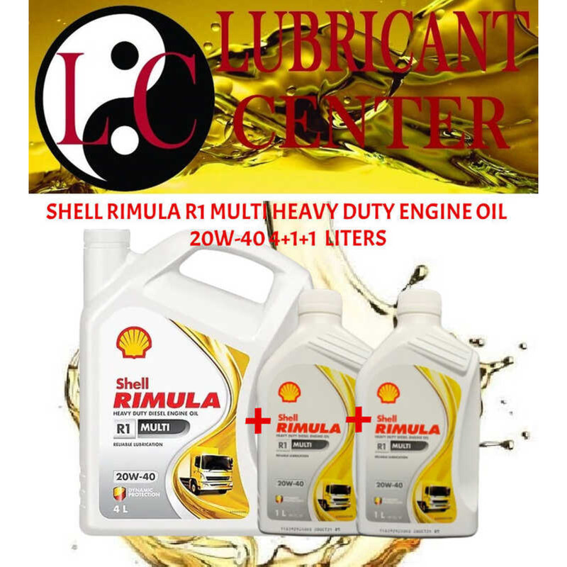 SHELL RIMULA R1 MULTI HEAVY DUTY ENGINE OIL 20W-40 6 LITERS Fc6 ...