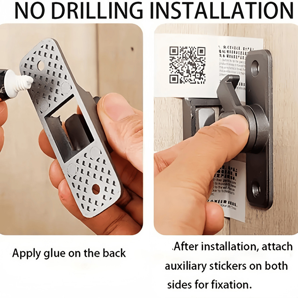 Anti-theft 90 Degrees Sliding Door Bolt Door Latch Handle Security Free ...