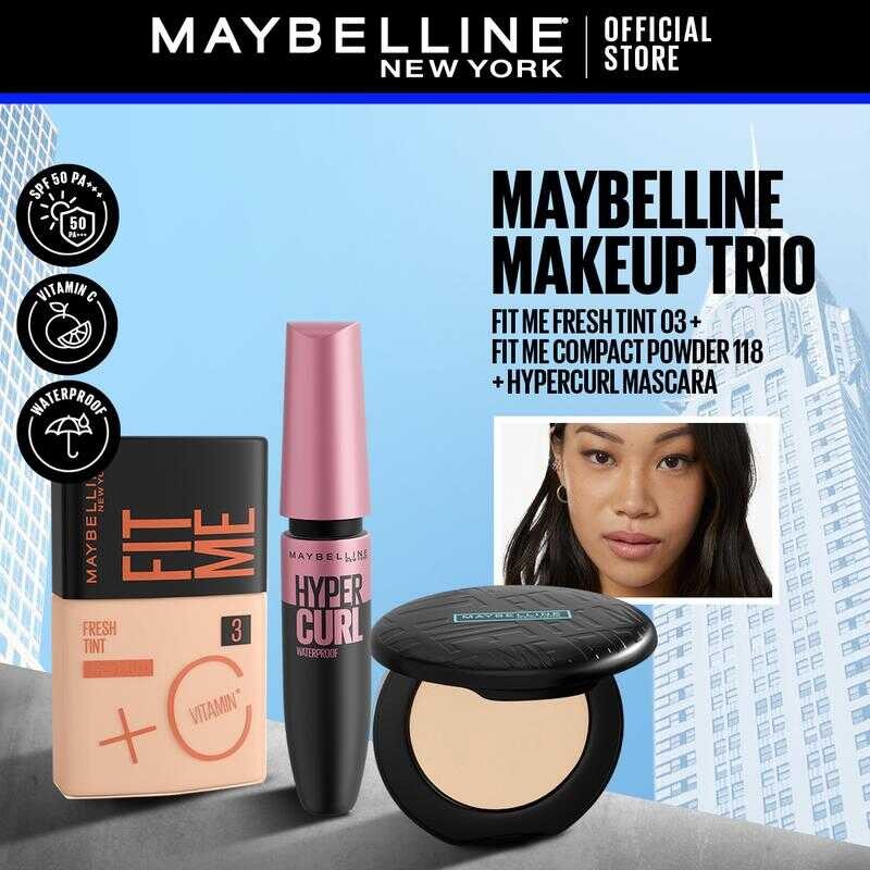 Maybelline Made For All Makeup Trio: Fit Me Fresh Tint + Compact Powder ...