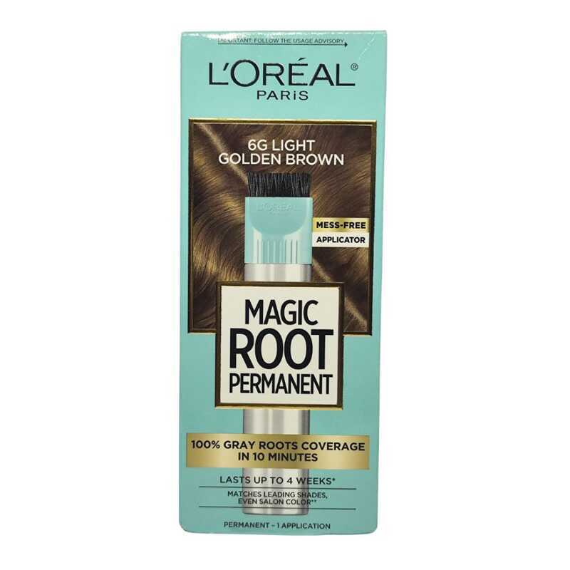 Loreal Magic Root Permanent Hair Color, 6G Light Golden Brown, No-Mess ...