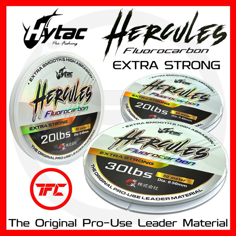 HYTAC HERCULES Fluororcarbon Leader Line 50m Extra Strong Invisible ...