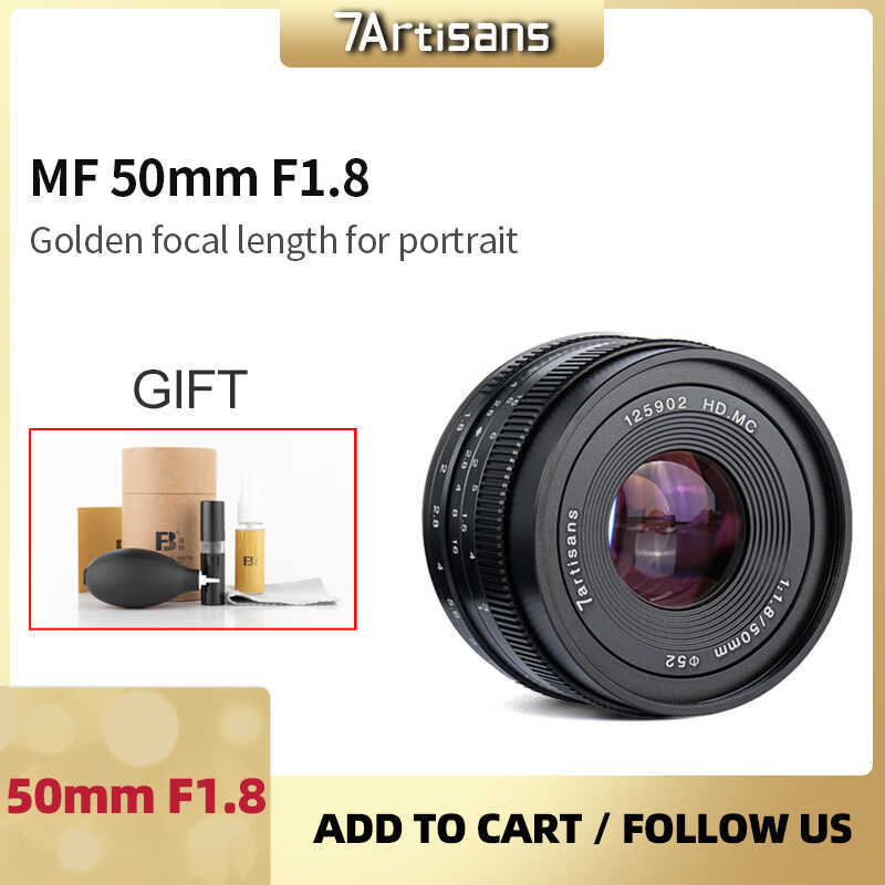 7Artisans 50Mm F1.8 Large Aperture Portrait MF Prime Lenses Fit For ...