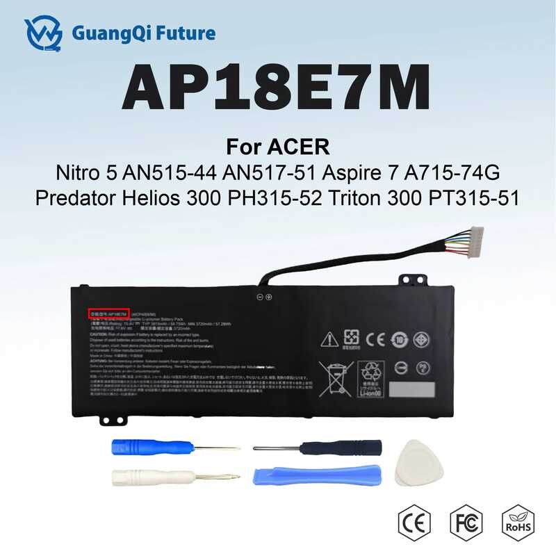 Ap18e7m 4 Ap18e8m 47 58.75Wh 15.4V Laptop Battery For Acer Predator ...
