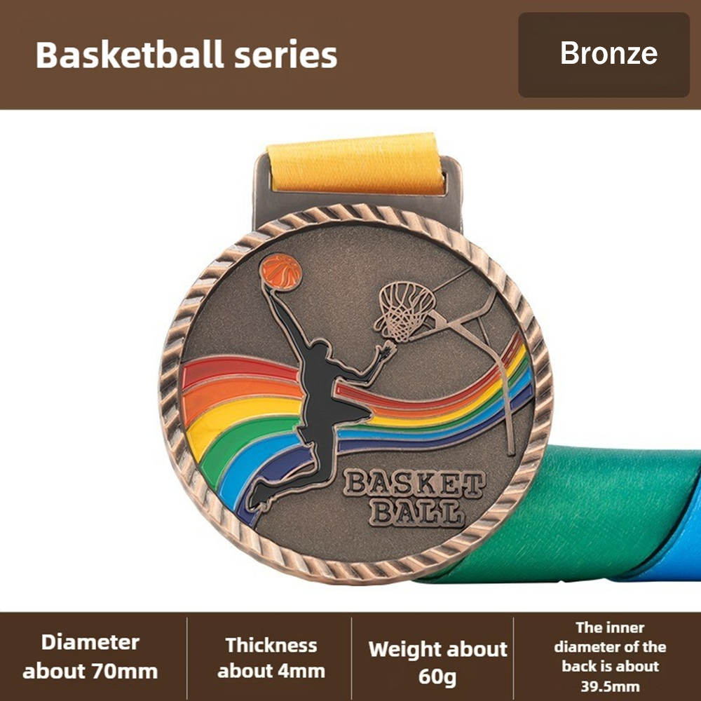 Free Ribbon, in Stock 2.75-inch Gold, Silver, and Bronze Basketball ...