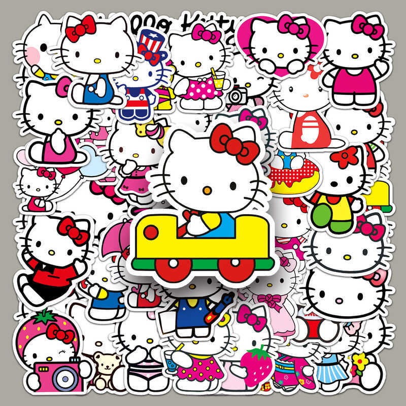 50 Cartoon KT Graffiti Cute Cat Phone Water Bottle Tablet Luggage ...