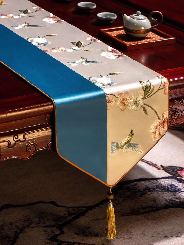 ☑♥ Chinese Style Table Runner Tea Table Mat Cloth Tea Flag Tea Table ...