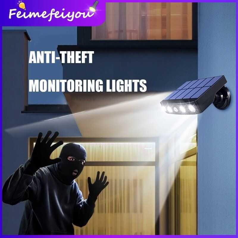 Led Outdoor Solar Wall Lamp Spotlight Mimic Monitoring Light Waterproof ...
