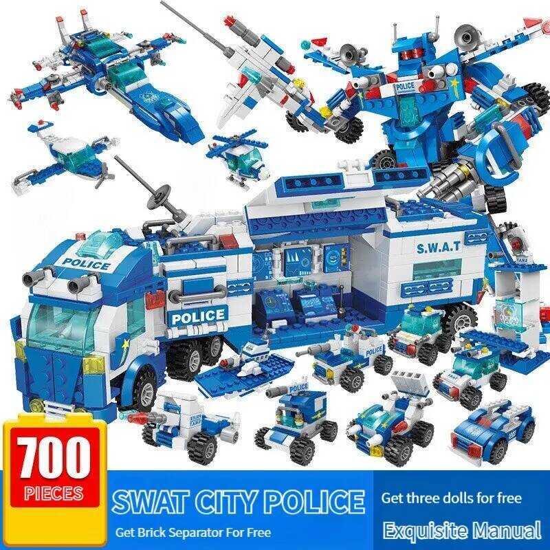 City 700Pcs Patrol Police Department Car Building Bloc Vehicle Truc ...