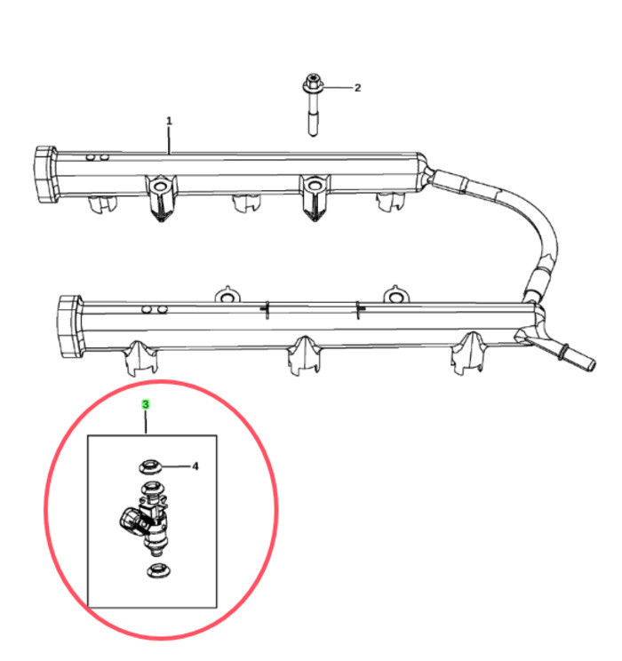 Jeep Wrangler JK 3.0 Fuel Injector, Grand Cherokee WK 3.0 Fuel Injector ...
