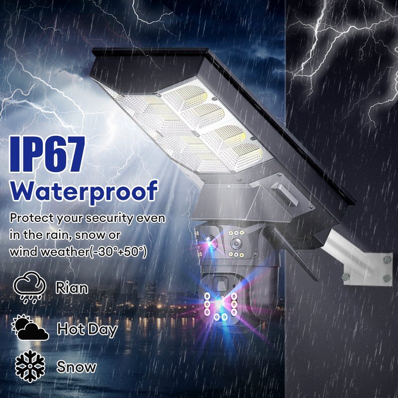 Solar street light CCTV Camera Outdoor Waterproof IP67 4MP 4G Night ...
