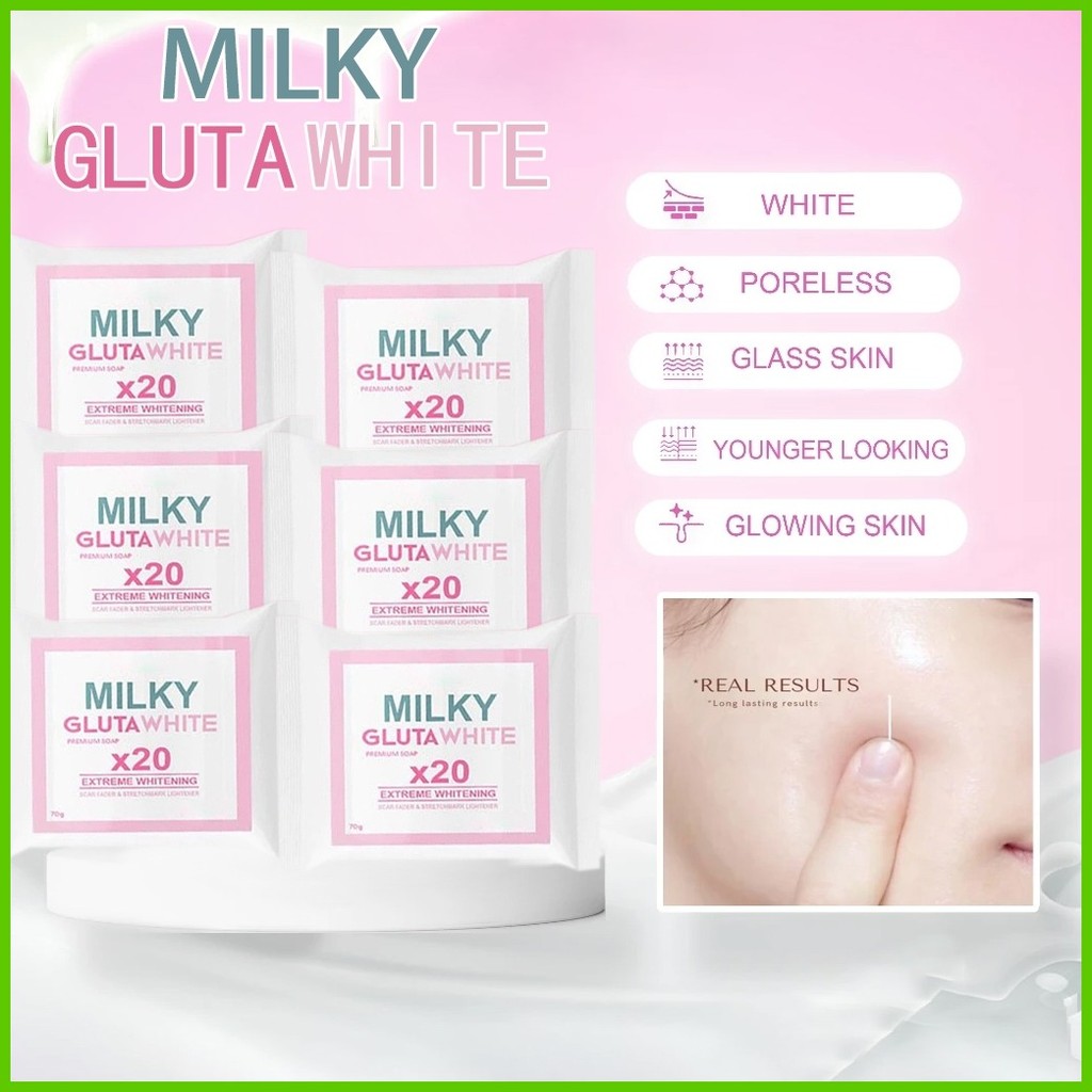 MILKY GLUTA WHITE X20 EXTREME WHITENING SOAP [GLUTATHIONE, NIACINAMIDE ...